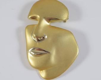 Woman face brooch | Etsy