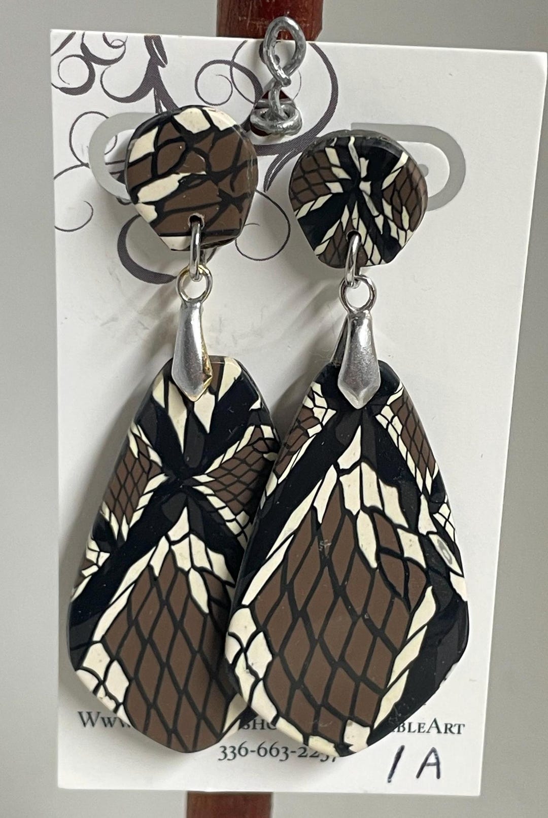 Snake Skin Dangle, Drop Earrings in Black, Beige and Brown - Etsy
