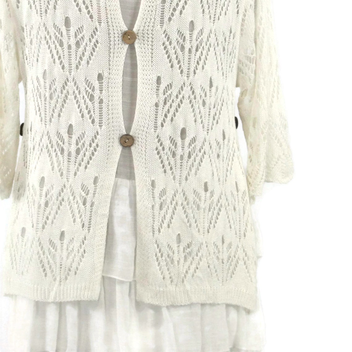 White Boho Dress Short Layered Ruffle Dress Mini Sweater - Etsy