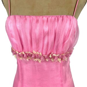 XS - 90s Pink Formal Dress, Spaghetti Strap Gown Iridescent Chiffon ...