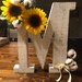 Rustic Wooden Letter M, Sunflower & Cotton - Etsy