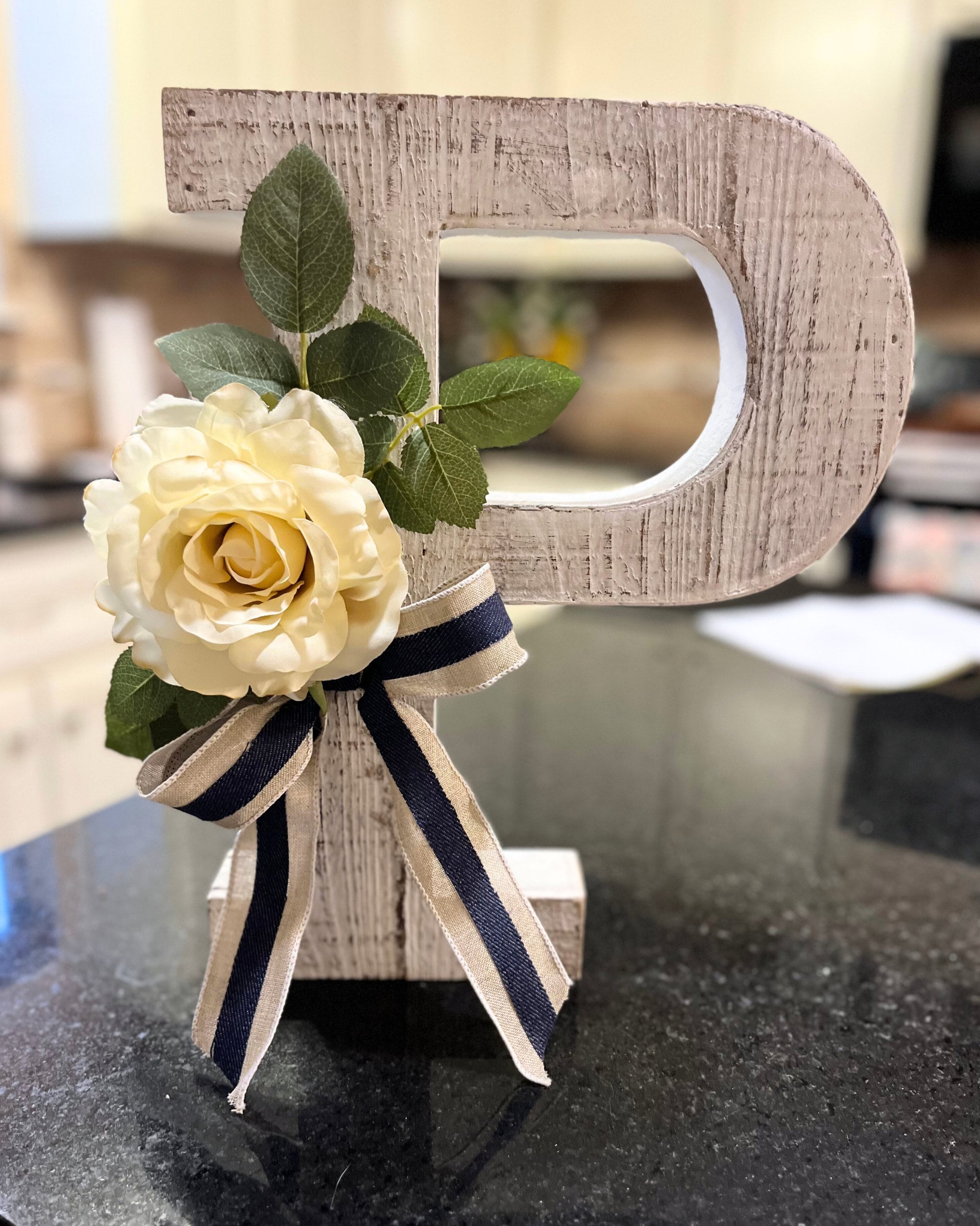 Custom Floral Rustic Wooden Letter - Etsy