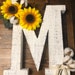 Rustic Wooden Letter M, Sunflower & Cotton - Etsy