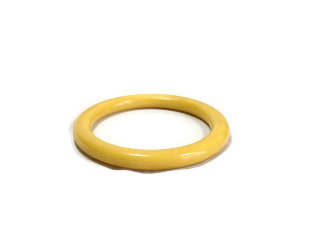 Vintage Yellow Bakelite Bangle, 1930s 1940s Tubular Creamed Corn ...