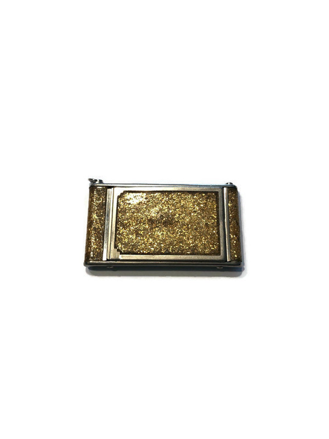 Vintage Art Deco Girey Compact, Gold Glitter Chatelaine Compact With ...