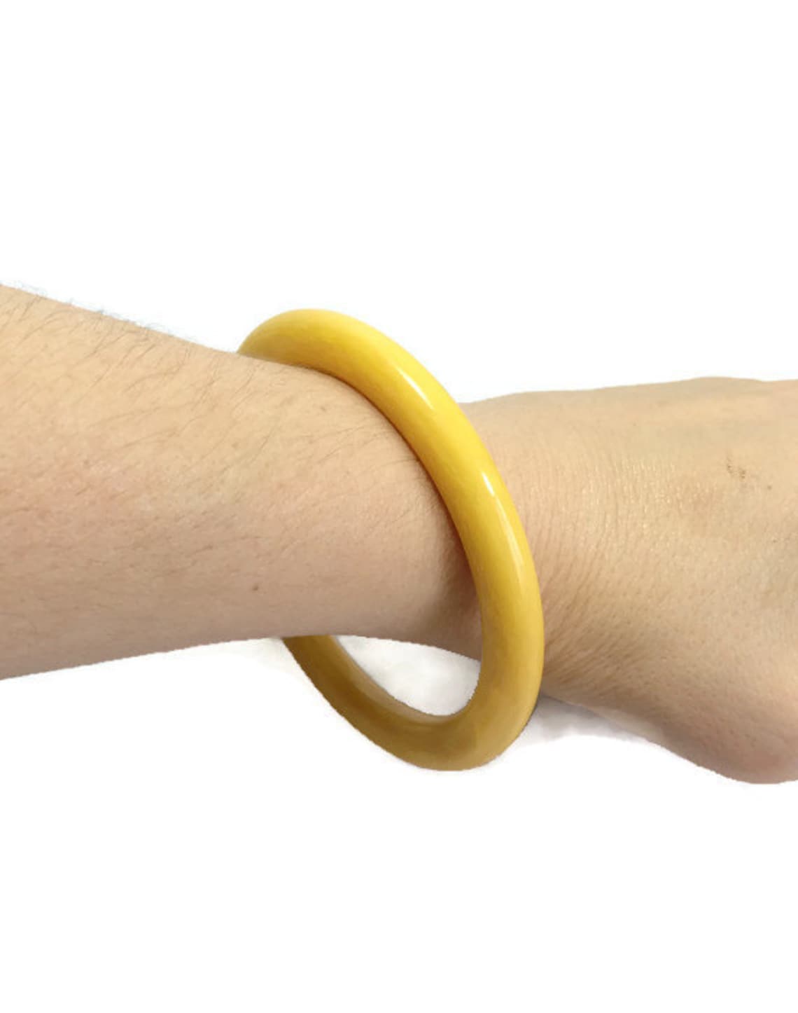 Vintage Yellow Bakelite Bangle, 1930s 1940s Tubular Creamed Corn ...