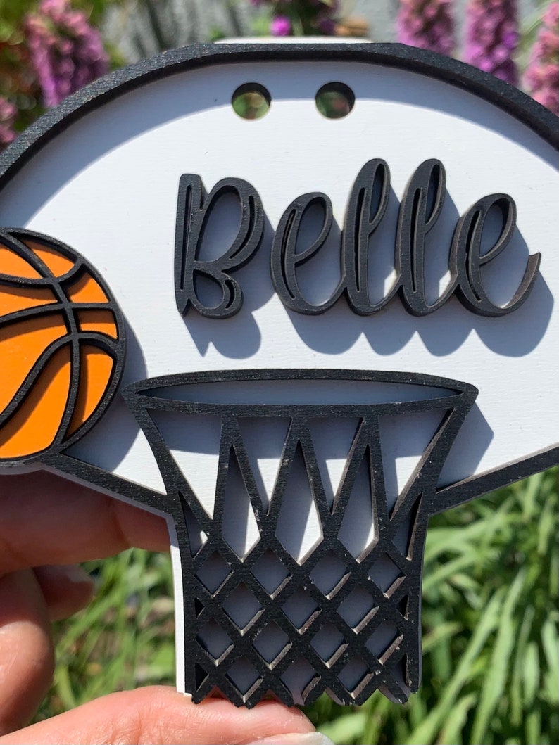 Basketball Bag Tag Sports Theme Bogg Bag Tags Monogram | Etsy