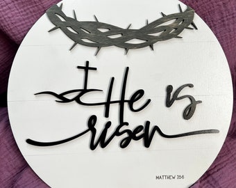 He is Risen Wood Sign - Etsy