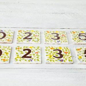 One Ceramic House Number Tile Vintage Floral House Numbers Mix and ...
