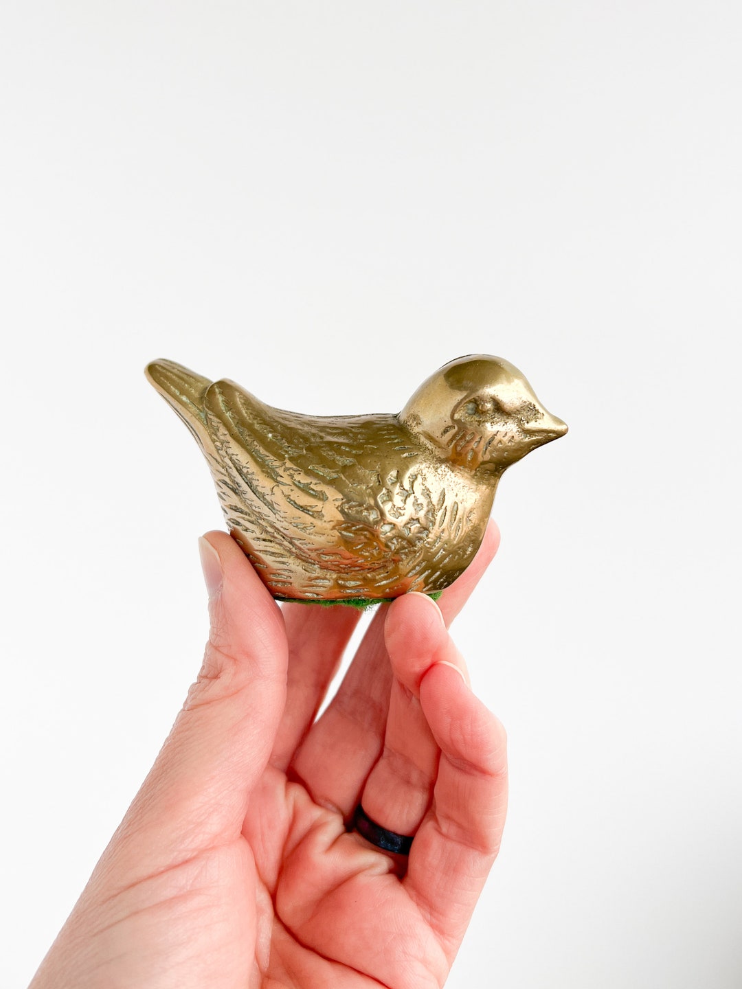 Vintage Brass Bird Brass Bird Statue Brass Sparrow - Etsy