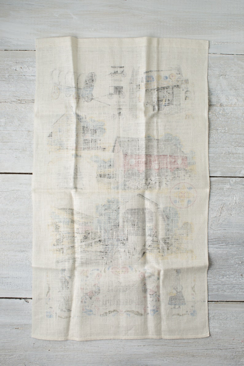 Vintage Kitchen Linen Towel Dutch Country Dish Towel - Etsy