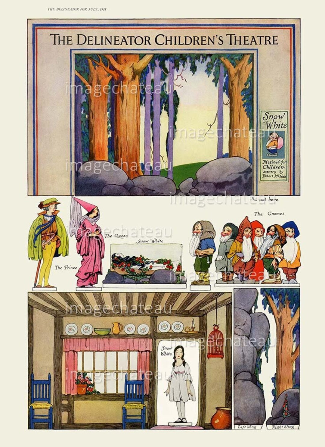 SNOW WHITE and Seven Dwarfs Cut-outs THEATRE Digital Download From 1918 ...