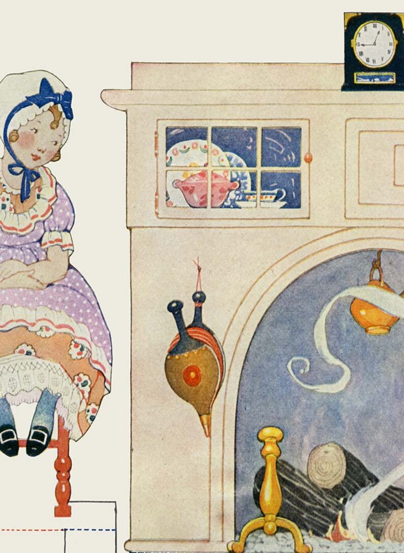 Winter Paper Dolls DIGITAL DOWNLOAD Snowman Fireplace by - Etsy