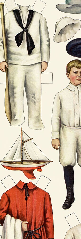 Lettie Lane BROTHER Paper Dolls DIGITAL DOWNLOAD Cut Outs Sailor Suit ...