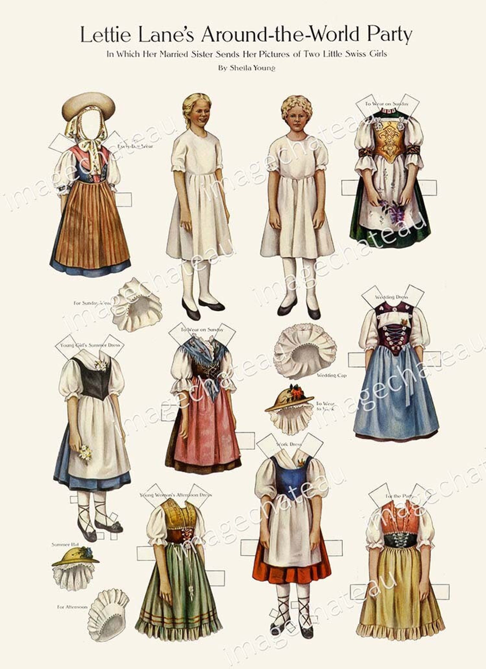 LETTIE LANE Swiss Girl Paper Dolls DIGITAL Download Switzerland ...