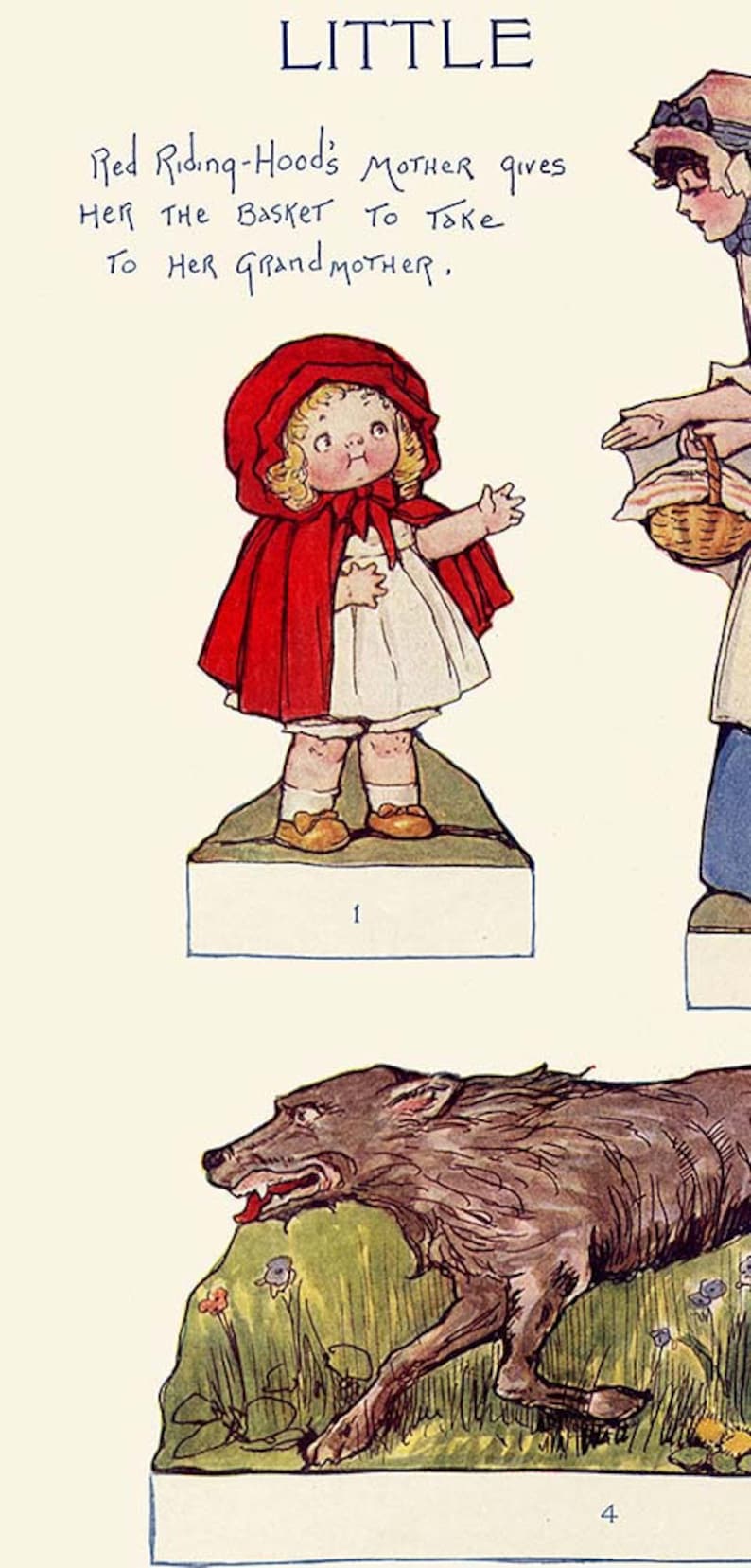 Little Red Riding Hood Cut Outs DIGITAL Download Grace Drayton Paper ...