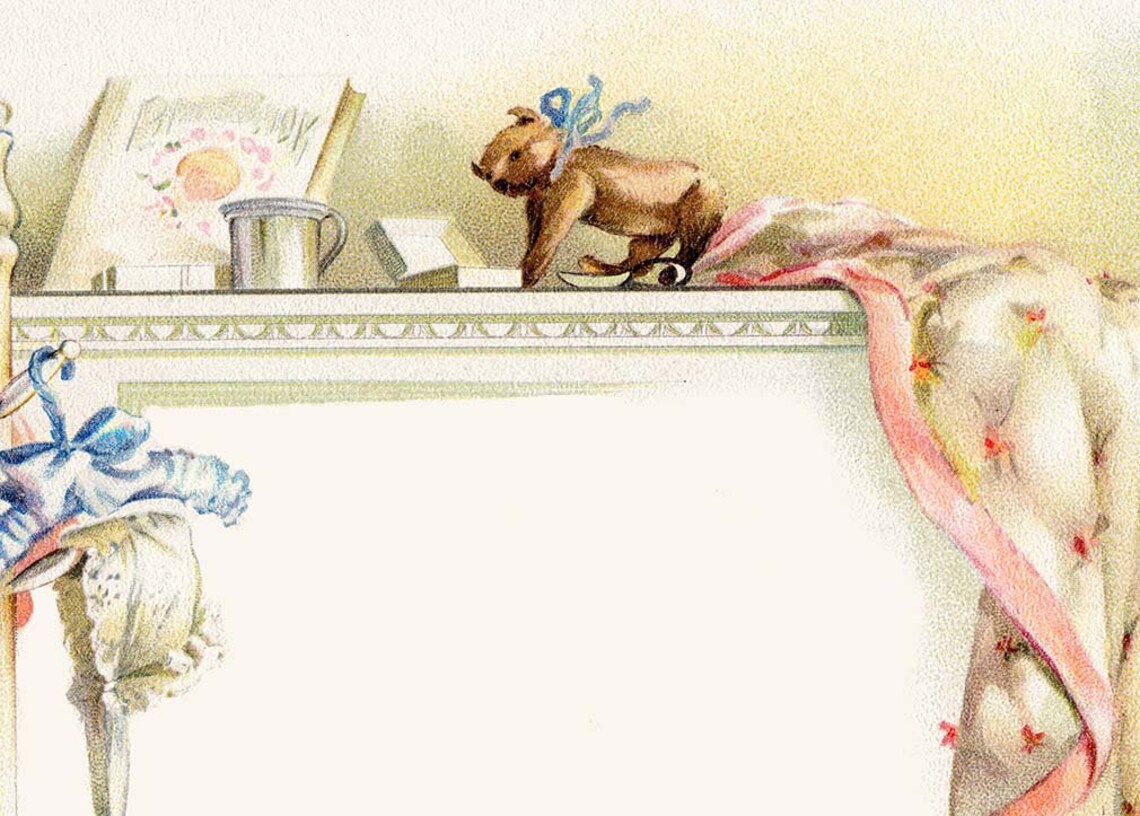 BABY BORDER Teddy Bear Gifts DIGITAL Download Scrapbook Journal Book ...