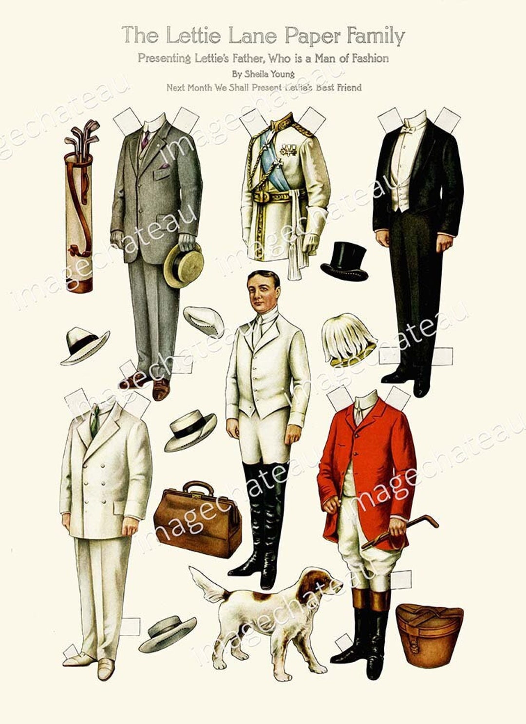 Lettie Lane Father Paper Dolls DIGITAL DOWNLOAD Edwardian Man of ...