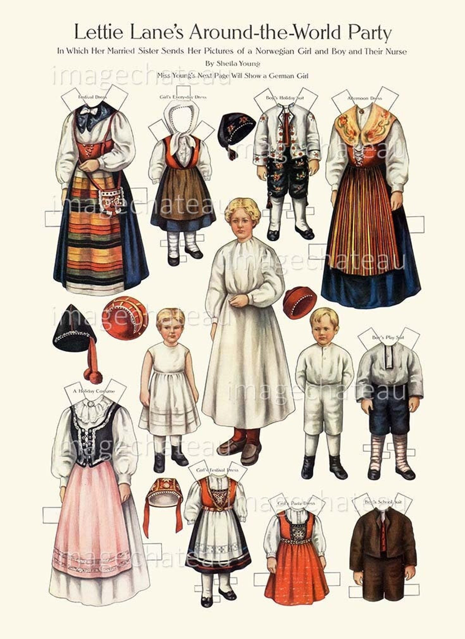 Norway LETTIE LANE Paper Dolls DIGITAL Download Norwegian Boy Girl ...