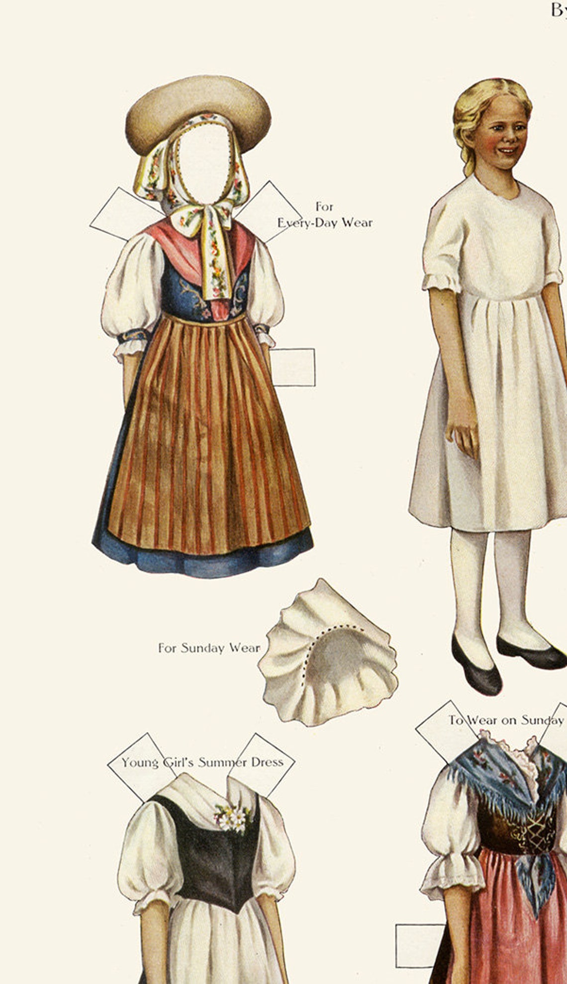 LETTIE LANE Swiss Girl Paper Dolls DIGITAL Download Switzerland ...