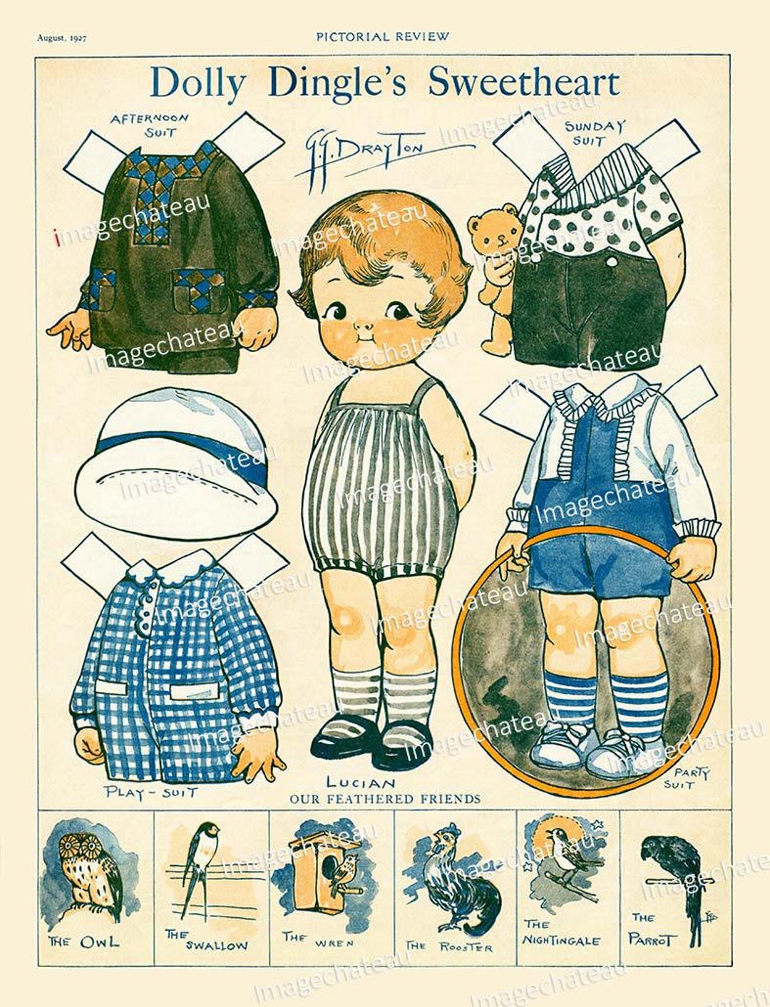DOLLY DINGLE Digital DOWNLOAD Sweetheart Boyfriend Paper Doll by Grace ...