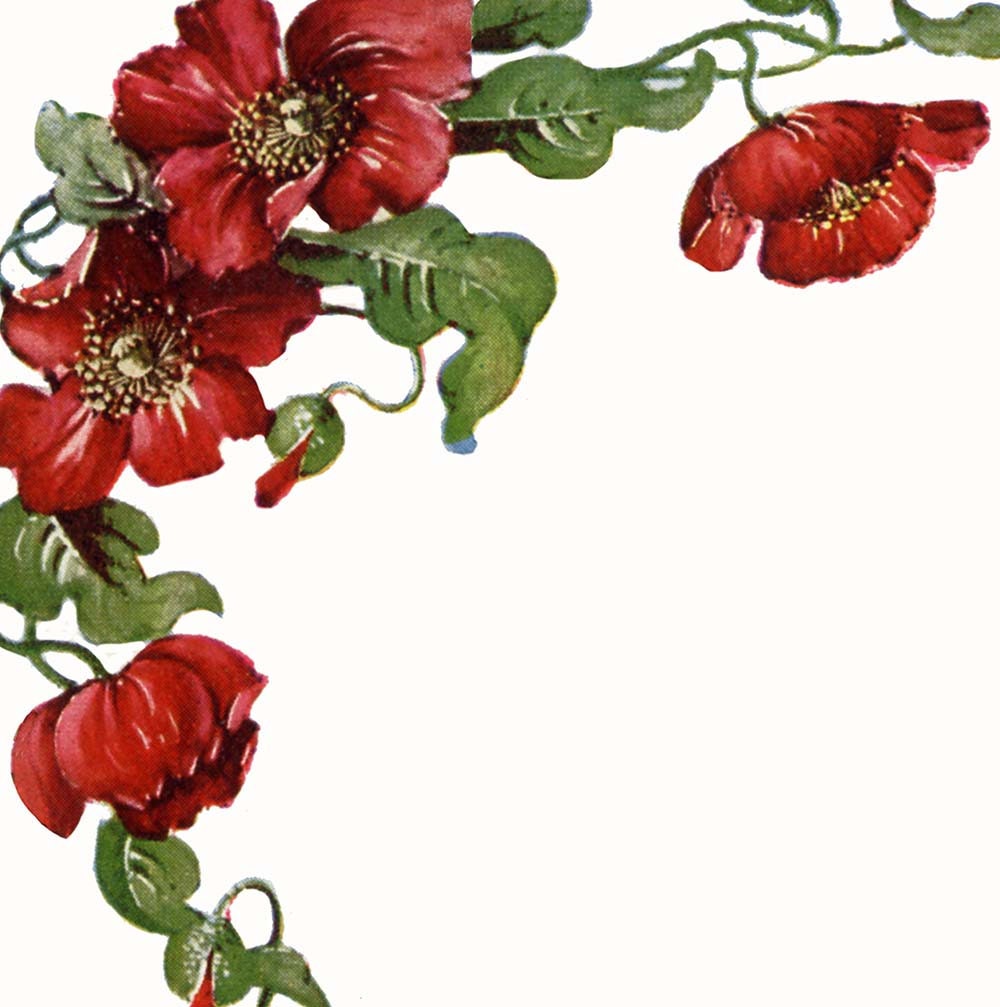 HEART SHAPED Border DIGITAL Download Red Roses Vines Flowers Add Your ...