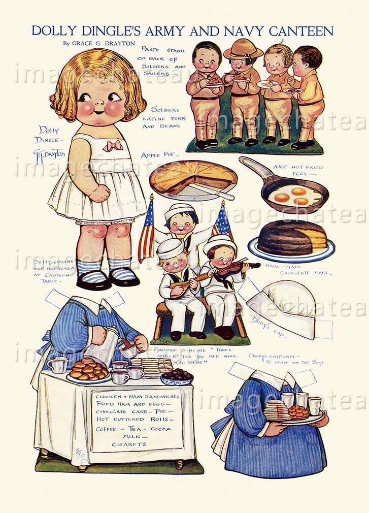Patriotic DOLLY DINGLE Paper Doll Digital Download WWI Army - Etsy