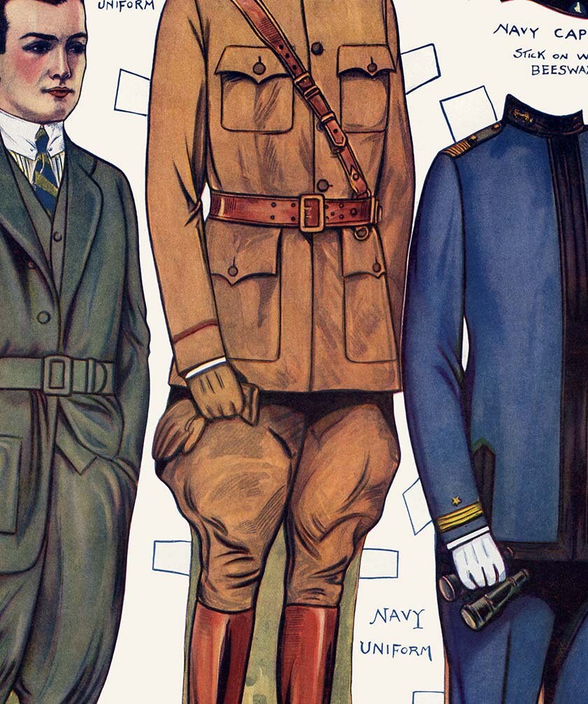 DOLLY DINGLE Father Paper Dolls DIGITAL Download Army and Navy Uniforms ...