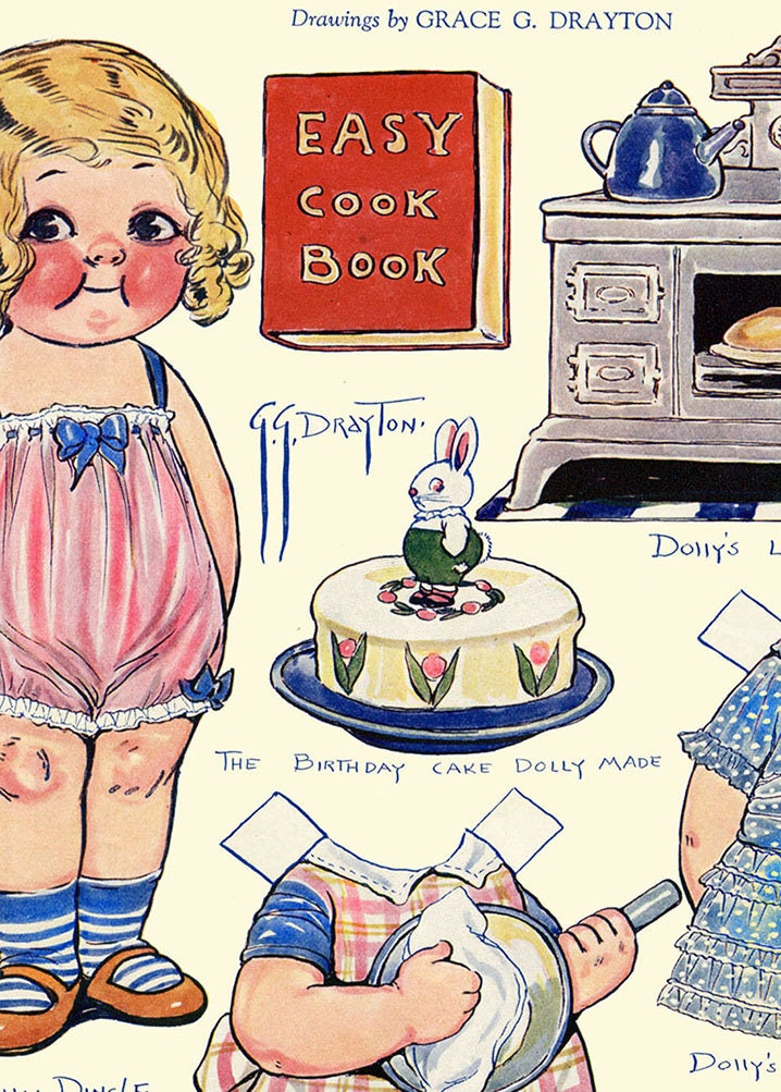 DOLLY DINGLE Paper Doll Cook Digital DOWNLOAD by Grace Drayton ...