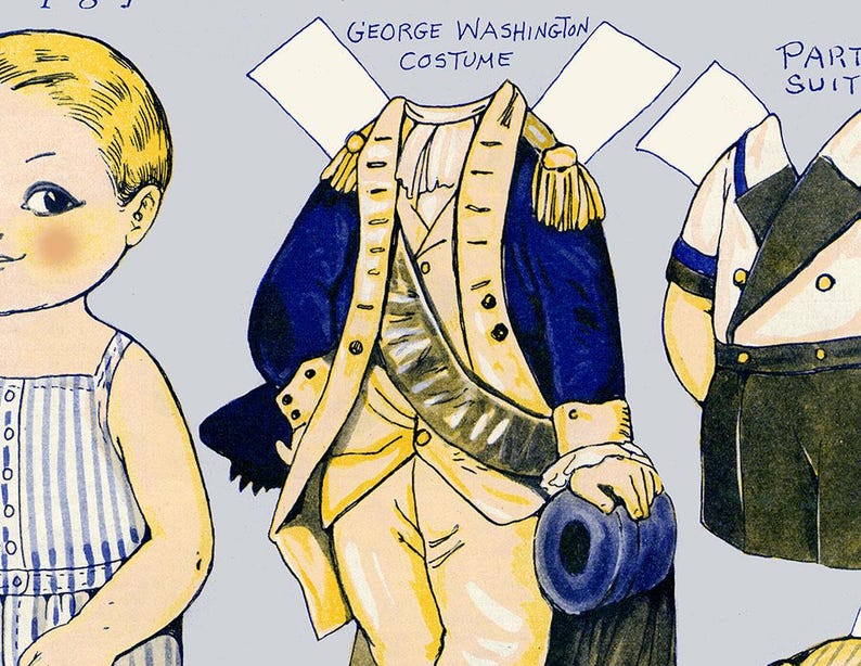 DOLLY DINGLE Paper Doll Digital DOWNLOAD George Washington Mac the Dog ...
