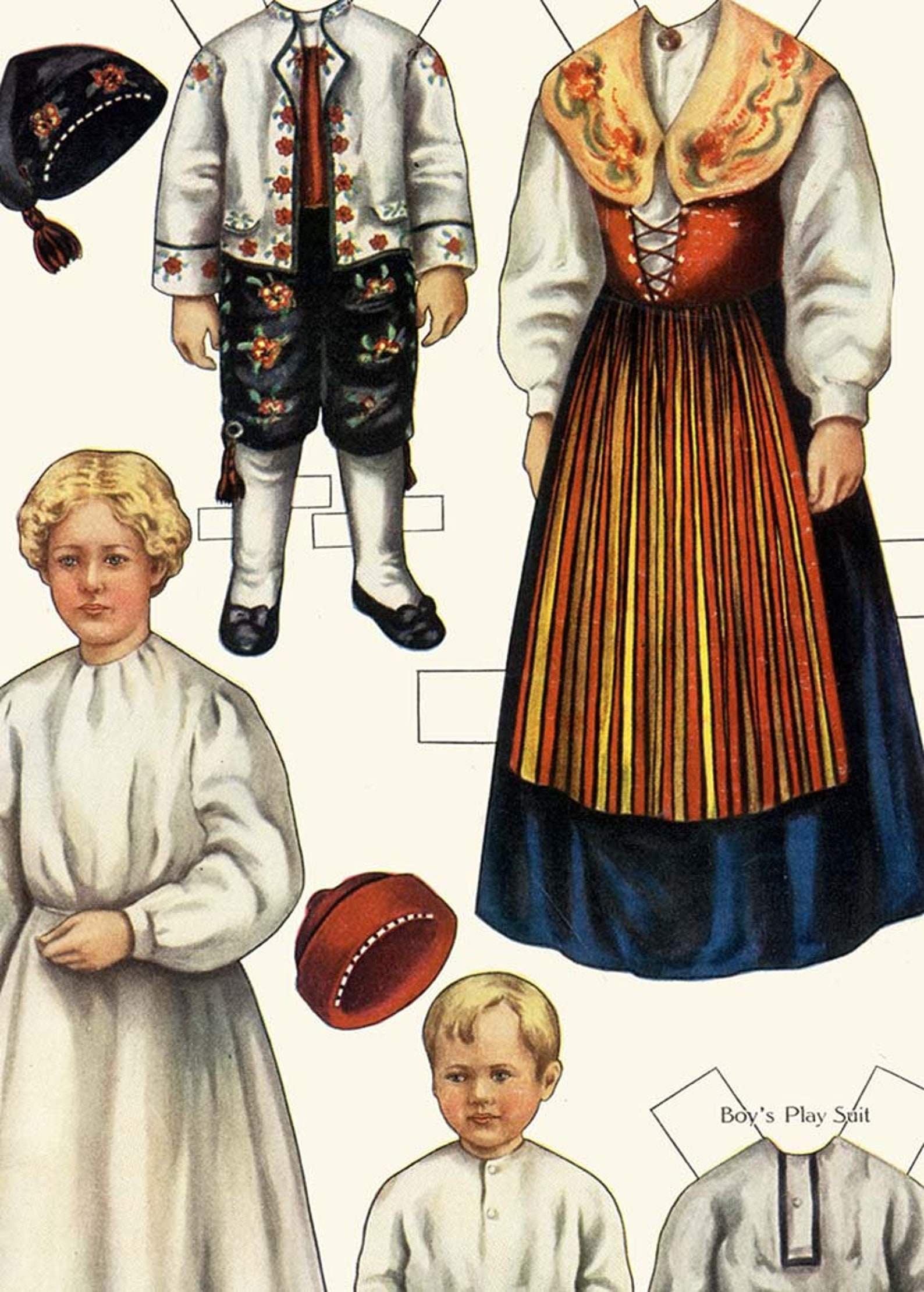 Norway LETTIE LANE Paper Dolls DIGITAL Download Norwegian Boy Girl ...
