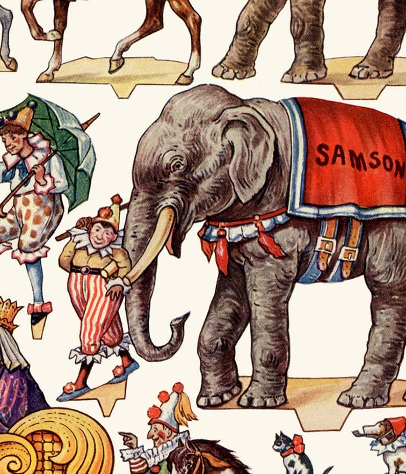 CIRCUS Animals Performers Cut Outs Digital DOWNLOAD Elephants Zebra ...