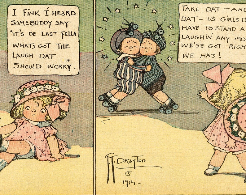 DIMPLES Comic Strip Page DIGITAL DOWNLOAD Grace Drayton Little Girl ...