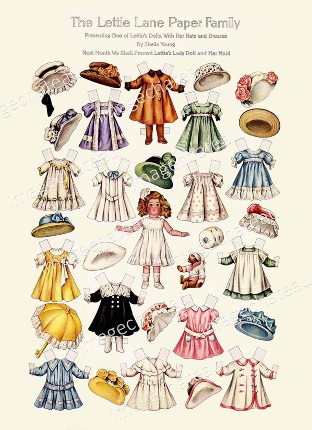 LETTIE LANE Doll Cut Outs DIGITAL Download Paper Dolls Summer Spring ...