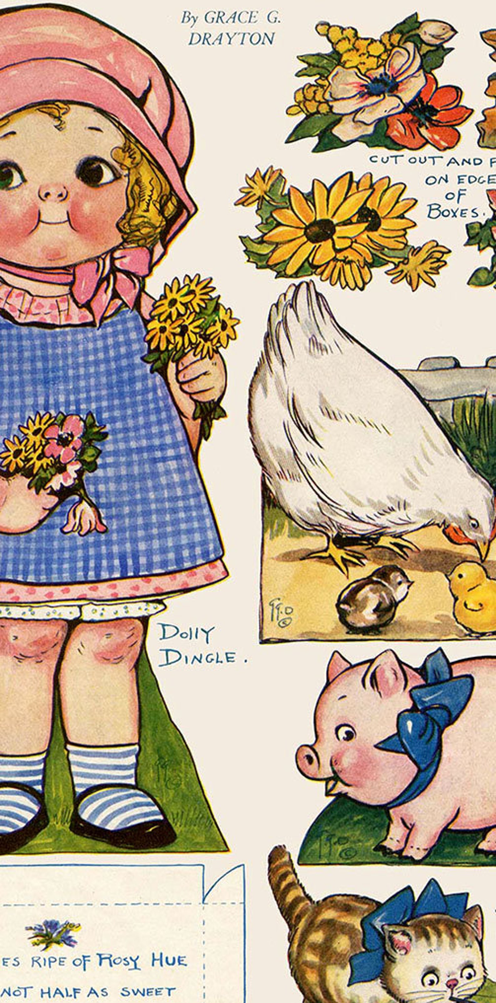 Farm DOLLY DINGLE Paper Doll DIGITAL Download Harvest Party Pigs With ...