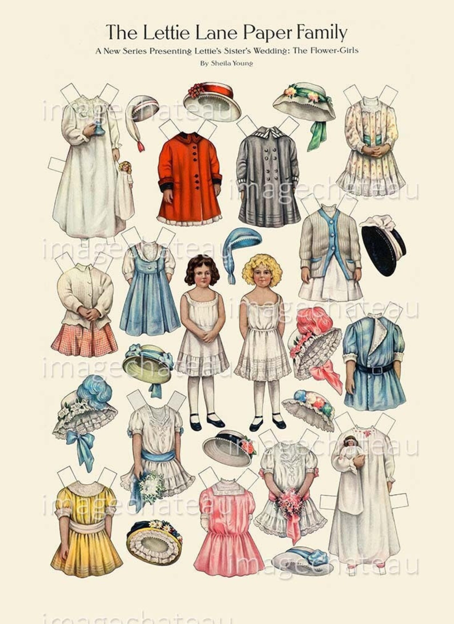 LETTIE LANE Flower Girl Paper Dolls DIGITAL Download Wedding Party ...