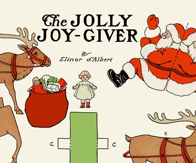 SANTA CLAUS Cut Out DIGITAL Download Christmas Reindeer Sleigh Xmas Eve ...