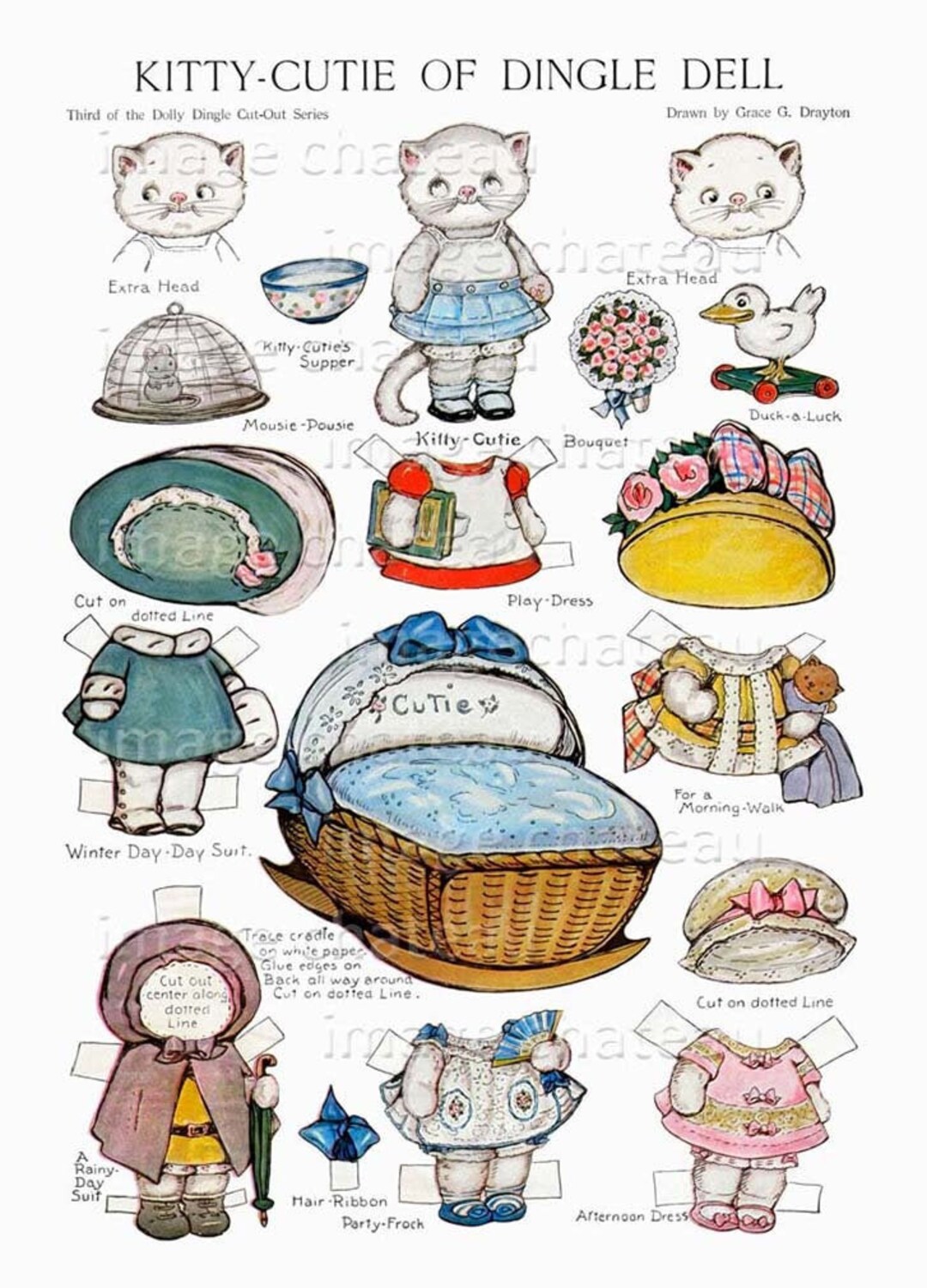 KITTIE CUTIE Kitten Cat of Dingle Dell Paper Dolls Toy DIGITAL Download ...