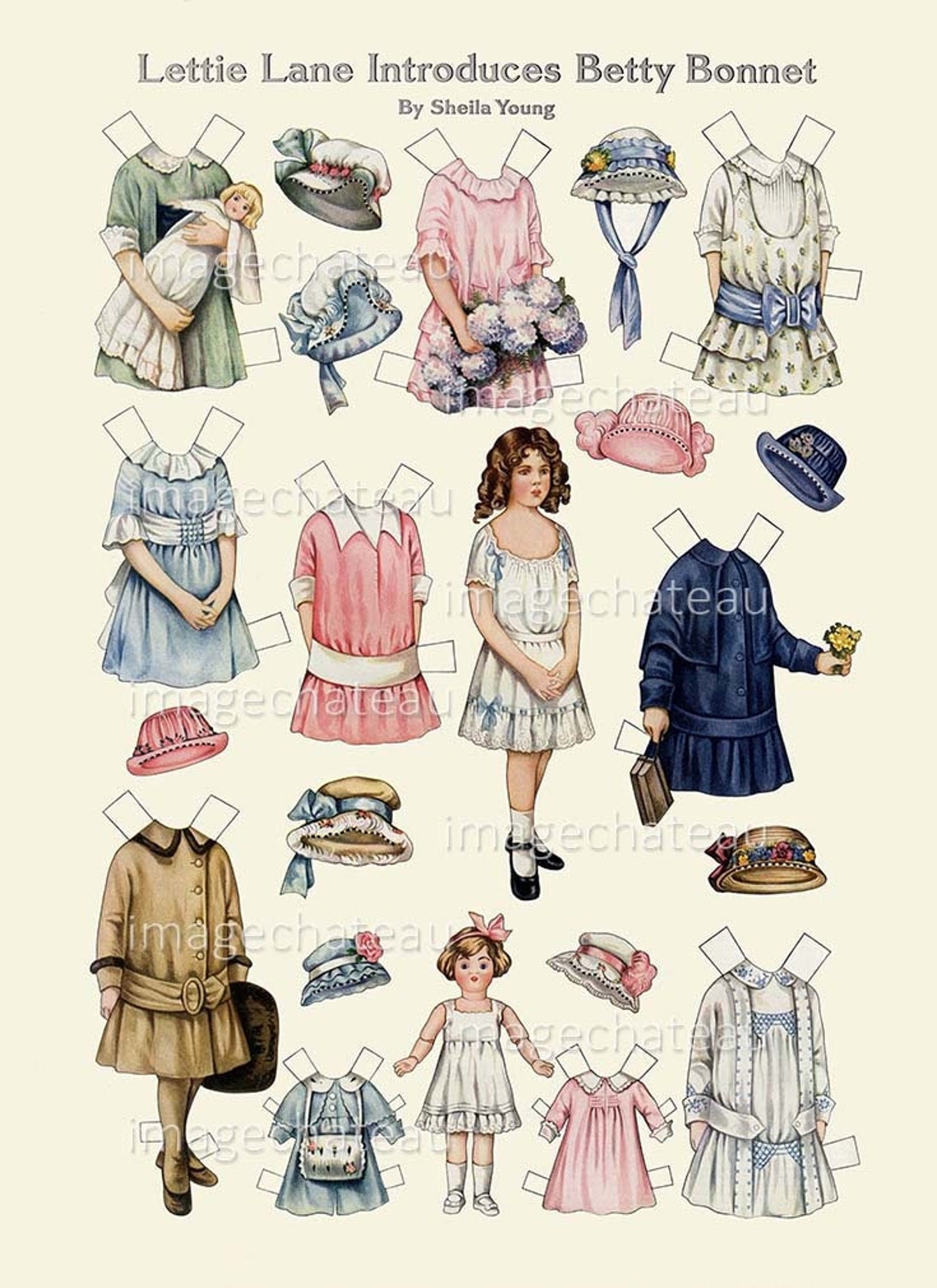 First BETTY BONNET Paper Dolls DIGITAL Download Lettie Lane ...