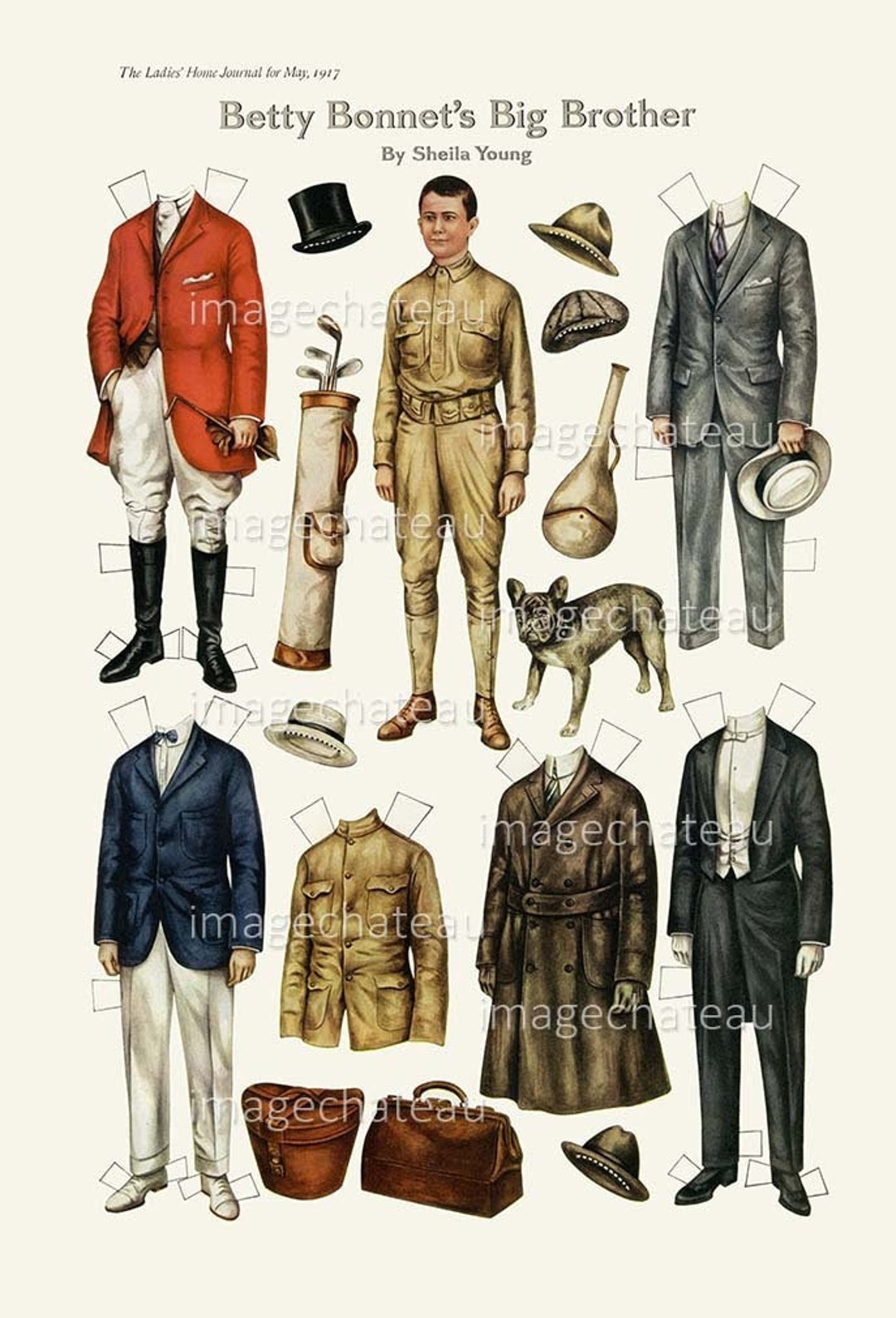 Big Brother Betty BONNET Paper Dolls DIGITAL Download WWI Soldier ...