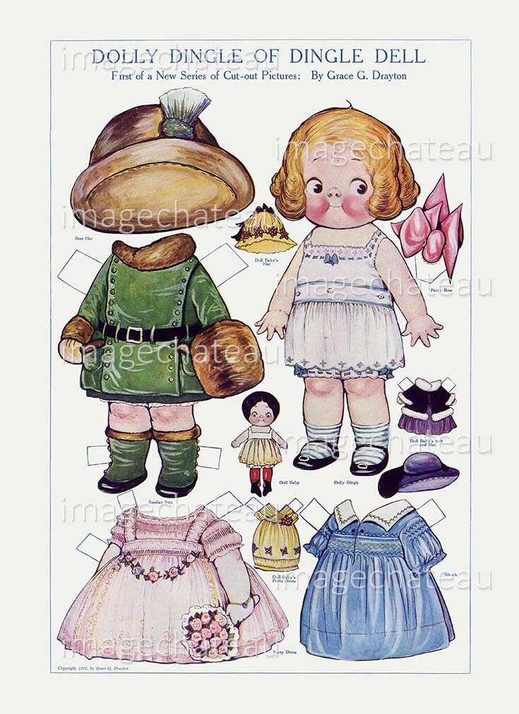 DOLLY DINGLE of Dingle Dell Paper Dolls DIGITAL Download 1916 First of ...