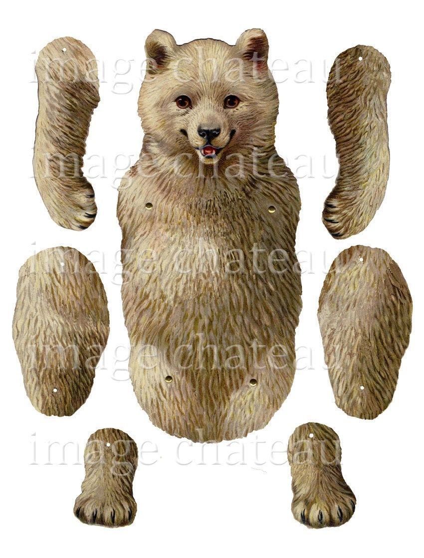 POLAR BEAR Mechanical Paper Toy Cut Out DIGITAL Printable Download ...