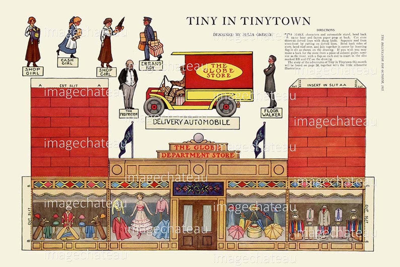 TINYTOWN Cut Outs DIGITAL Download Globe DEPARTMENT Store 1915 Window ...