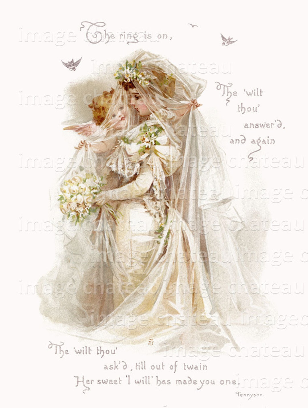 Beautiful BRIDE on Her WEDDING Day Digital Download Printable With ...