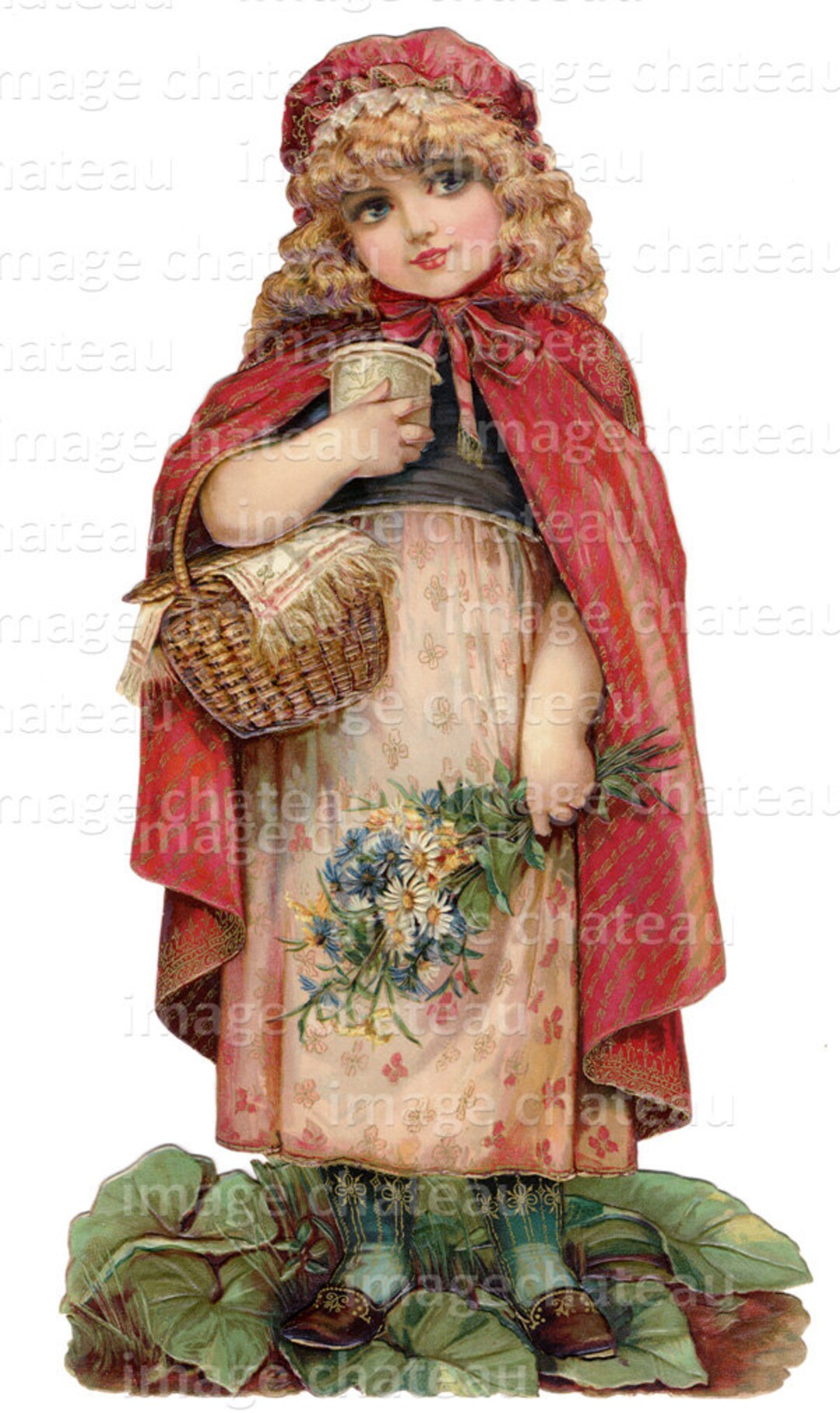 RED RIDING Hood Fairy Tale DIGITAL Download 8 1/2 Inches Tall Victorian ...