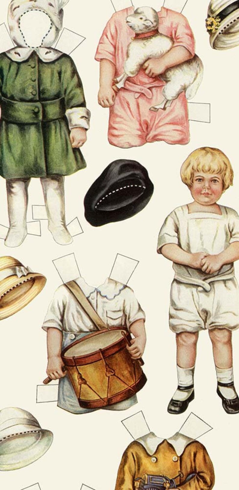 BETTY BONNET Paper Dolls DIGITAL Download Twin Cousins Dolls Toys Teddy ...