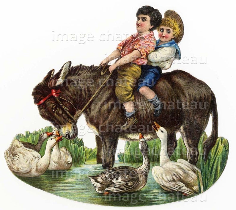 ROCKING Paper Toy DIGITAL DOWNLOAD Donkey Rocker Little Boys Ducks ...