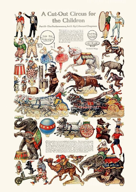 Cut Out CIRCUS Digital Download Acrobats Chariots Camel Horses - Etsy