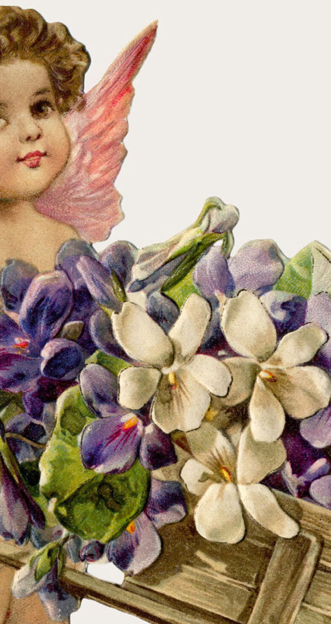 CUPID Wheelbarrow of Violets VALENTINE Digital DOWNLOAD Love Laden ...