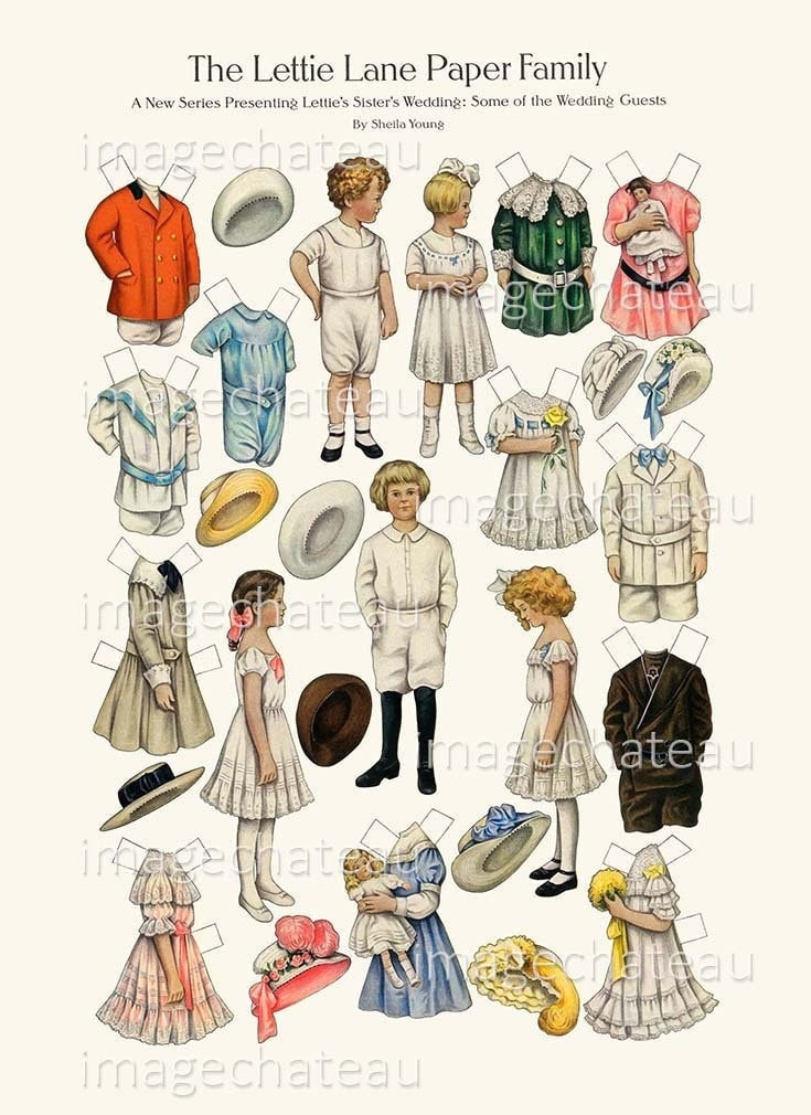 LETTIE LANE Children Paper Dolls DIGITAL Download Little Girls Boys ...